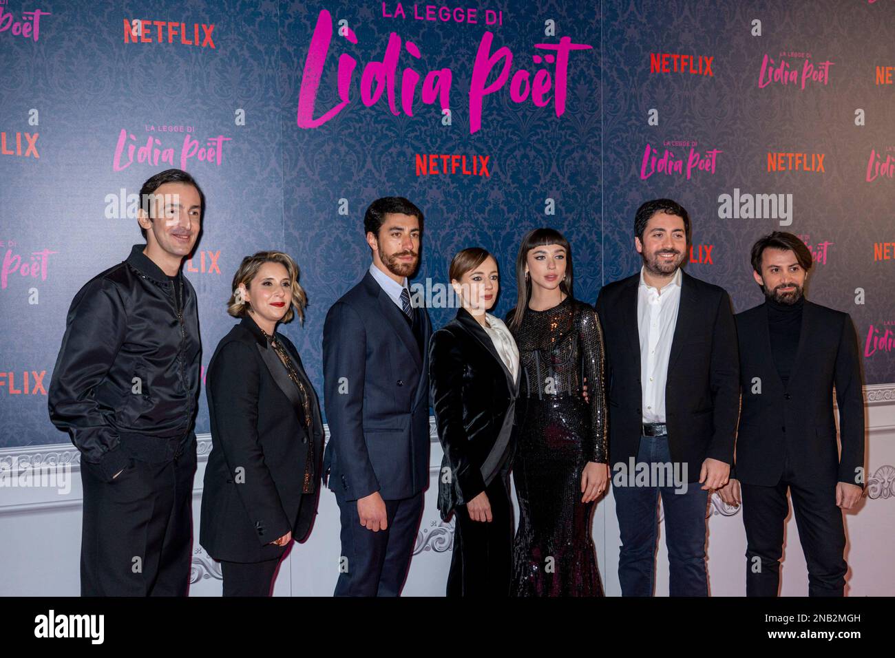 Turin, Italy. 13th Feb, 2023. Turin. Red carpet of the presentation at ...
