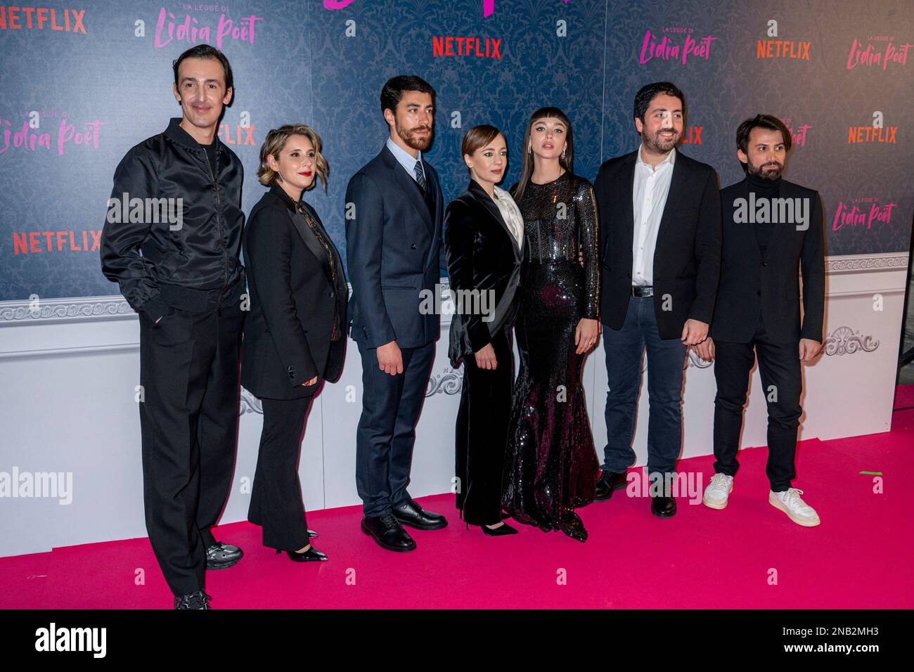 Turin, Italy. 13th Feb, 2023. Turin. Red carpet of the presentation at ...