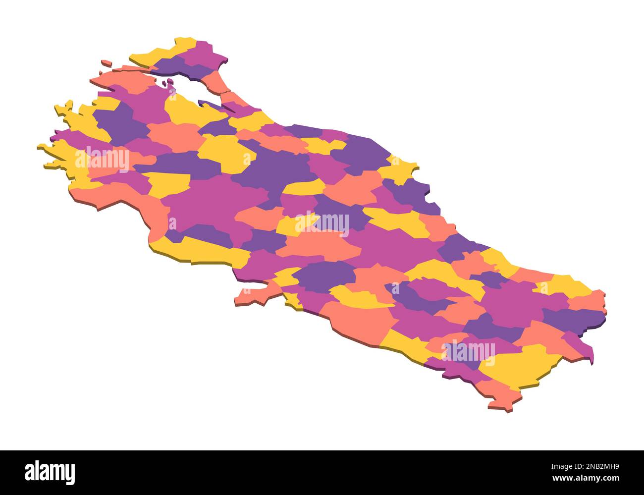 Turkey political map of administrative divisions - provinces. Isometric ...