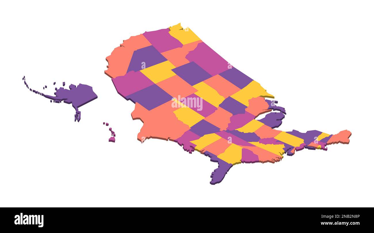 United States of America political map of administrative divisions ...