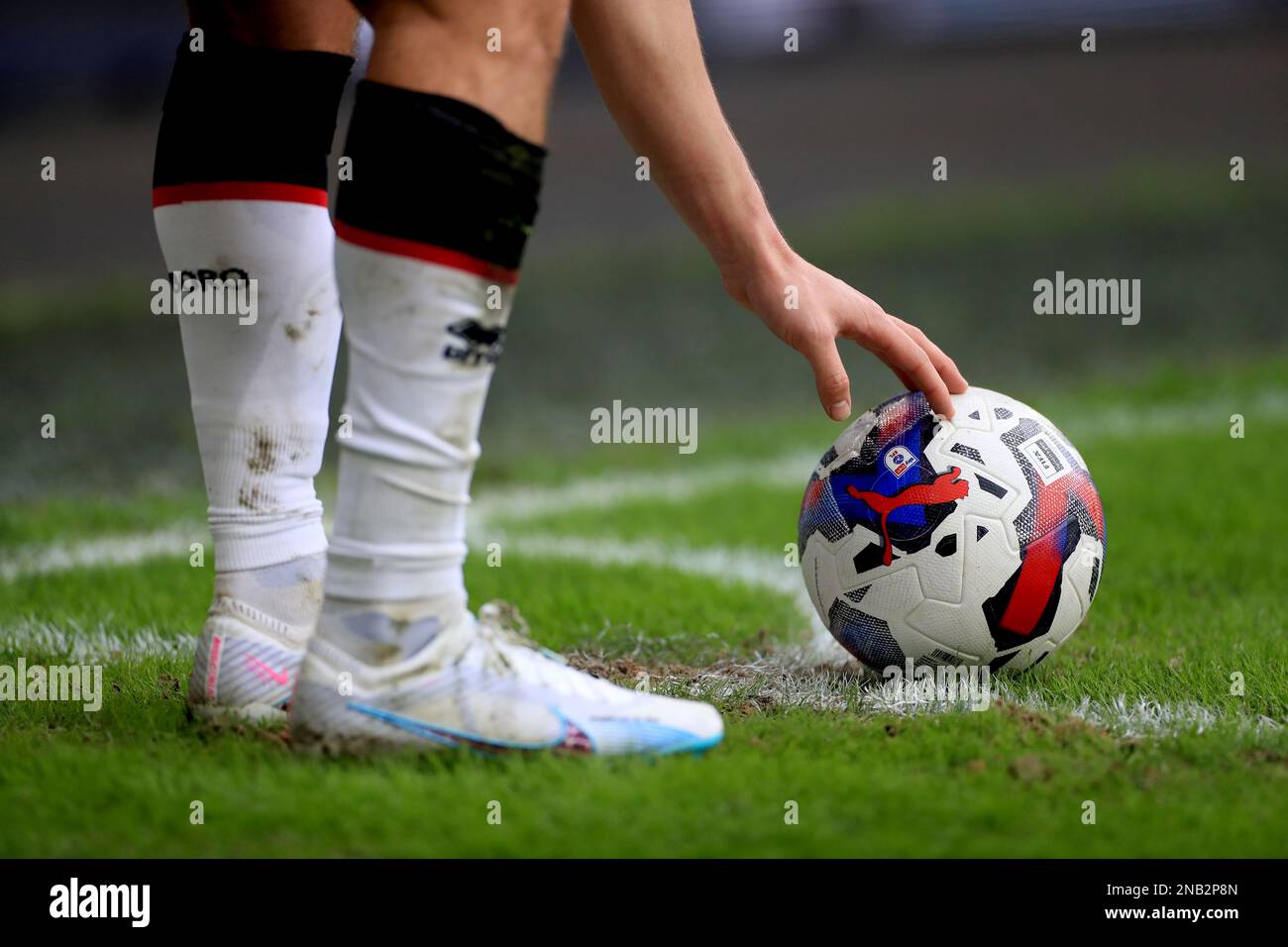 A detailed view of the hand of Middlesbrough's Riley McGree as he ...