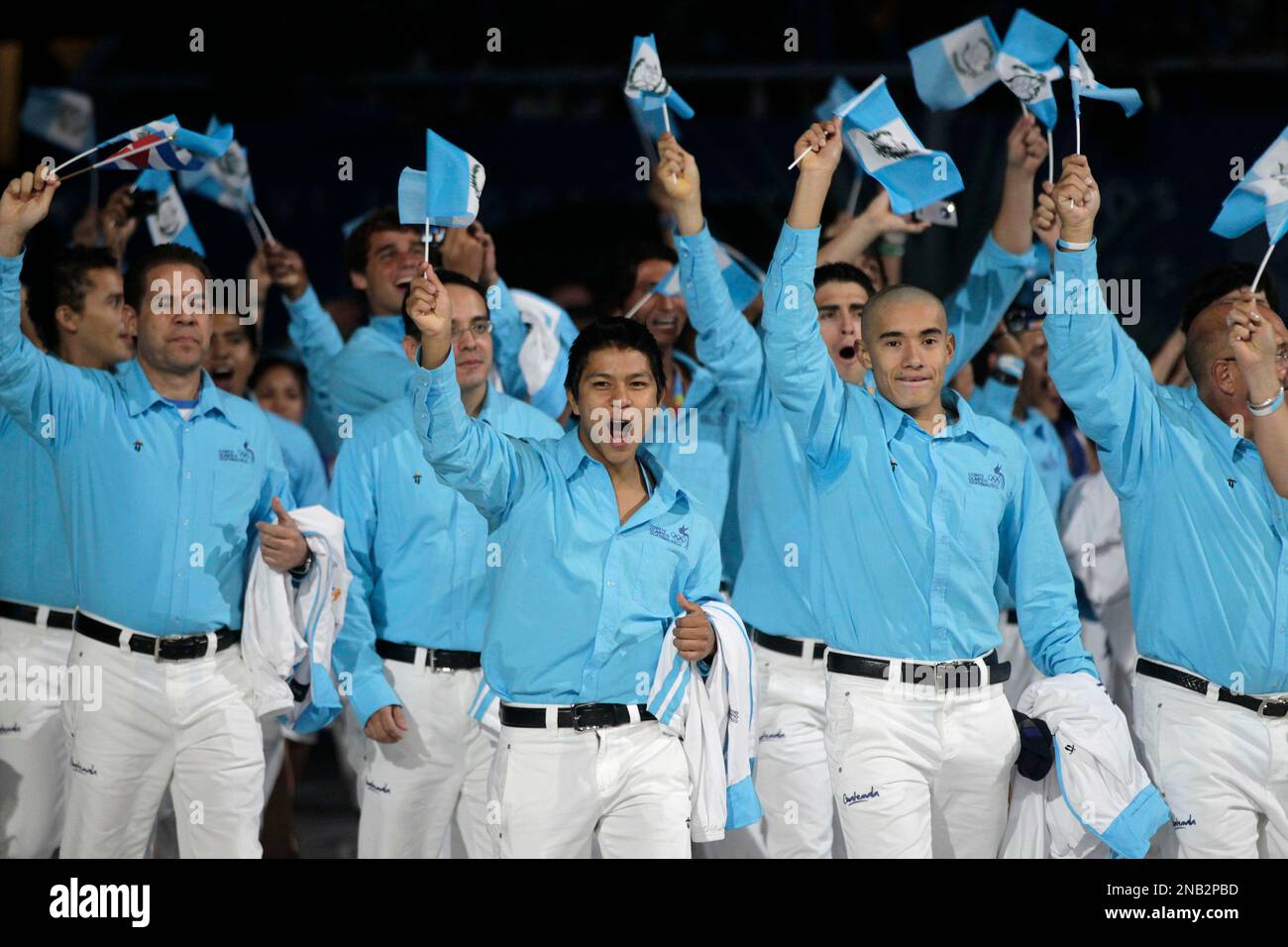 Guatemala's team members greets the audience as they parade during the ...