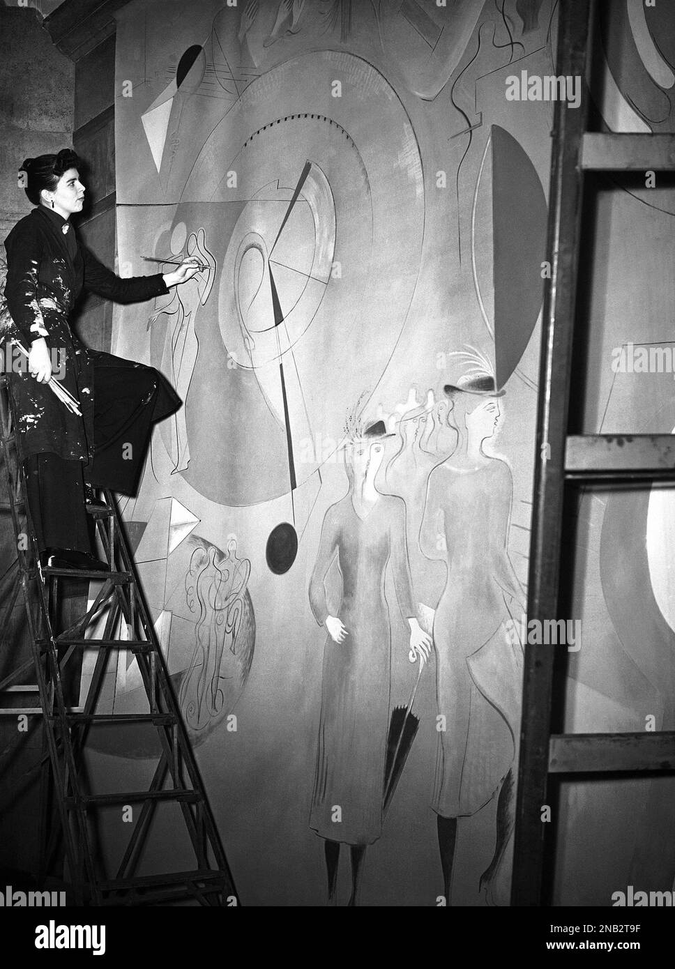 A young London artist, Mary Kessel, is working single handed on a huge ...