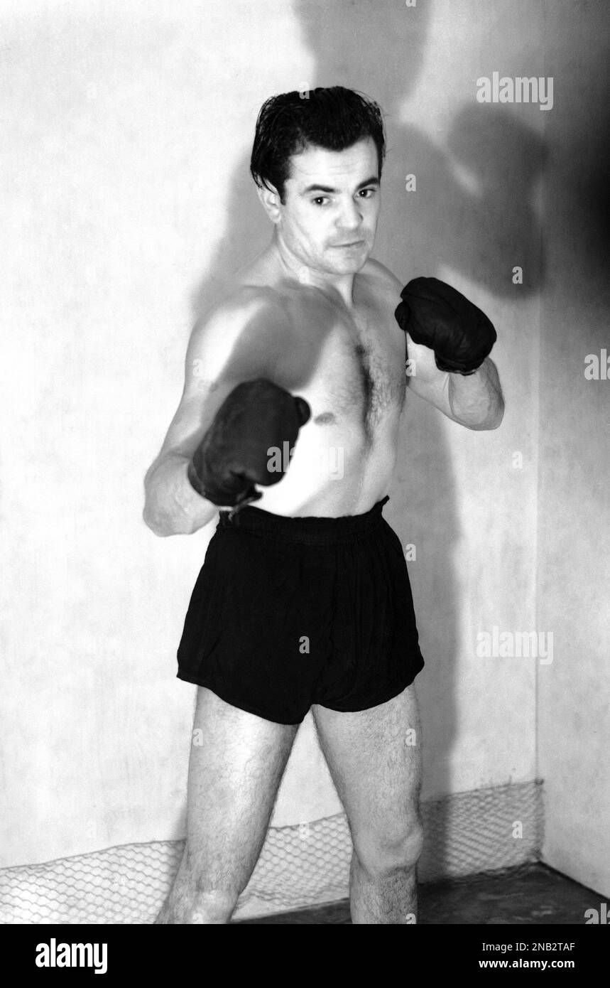 English featherweight boxer Dave Crowley during training in England, on ...
