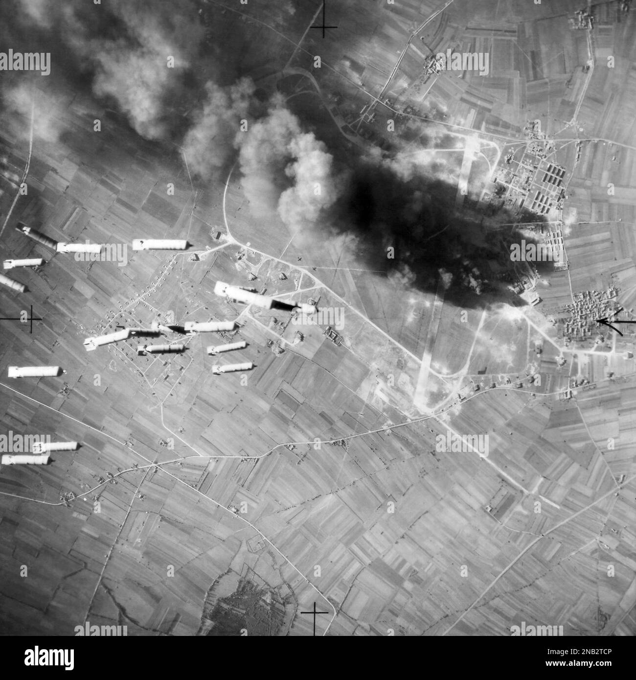 U.S. Army Air Force striking enemy installations in France on Jan. 25 ...