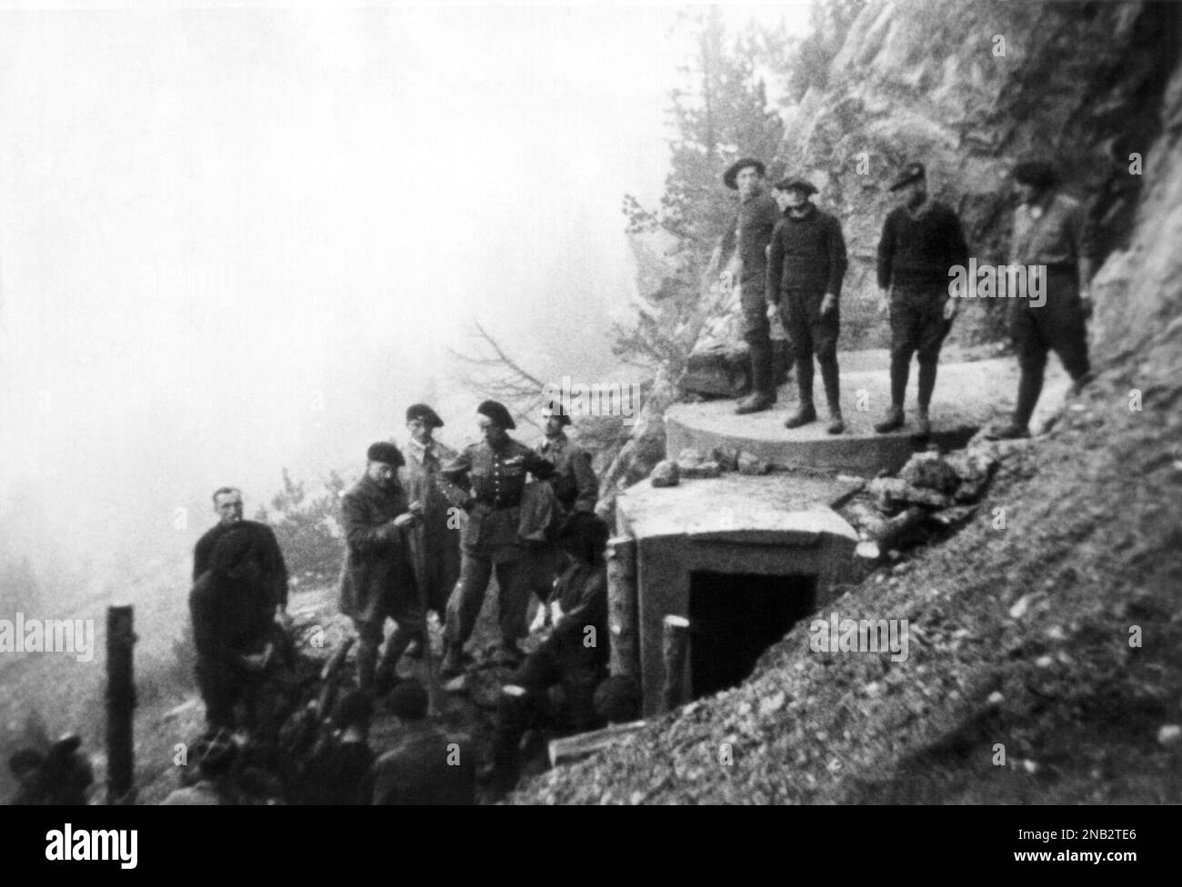 A general on an inspection tour to the Alpine Chasseurs in France on ...