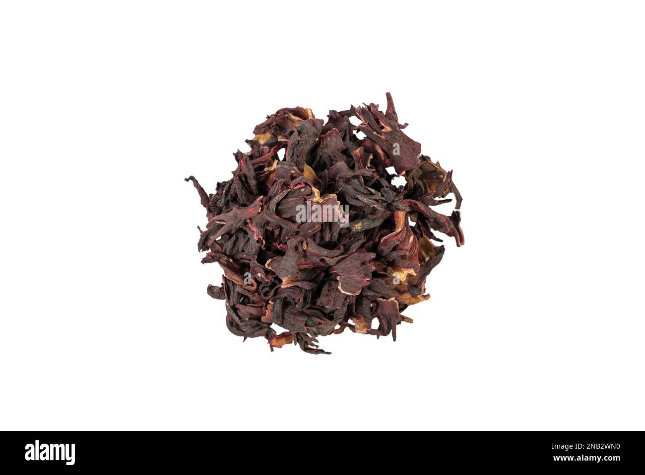 Dry hibiscus tea heap isolated on white background. herb. herbal tea ...