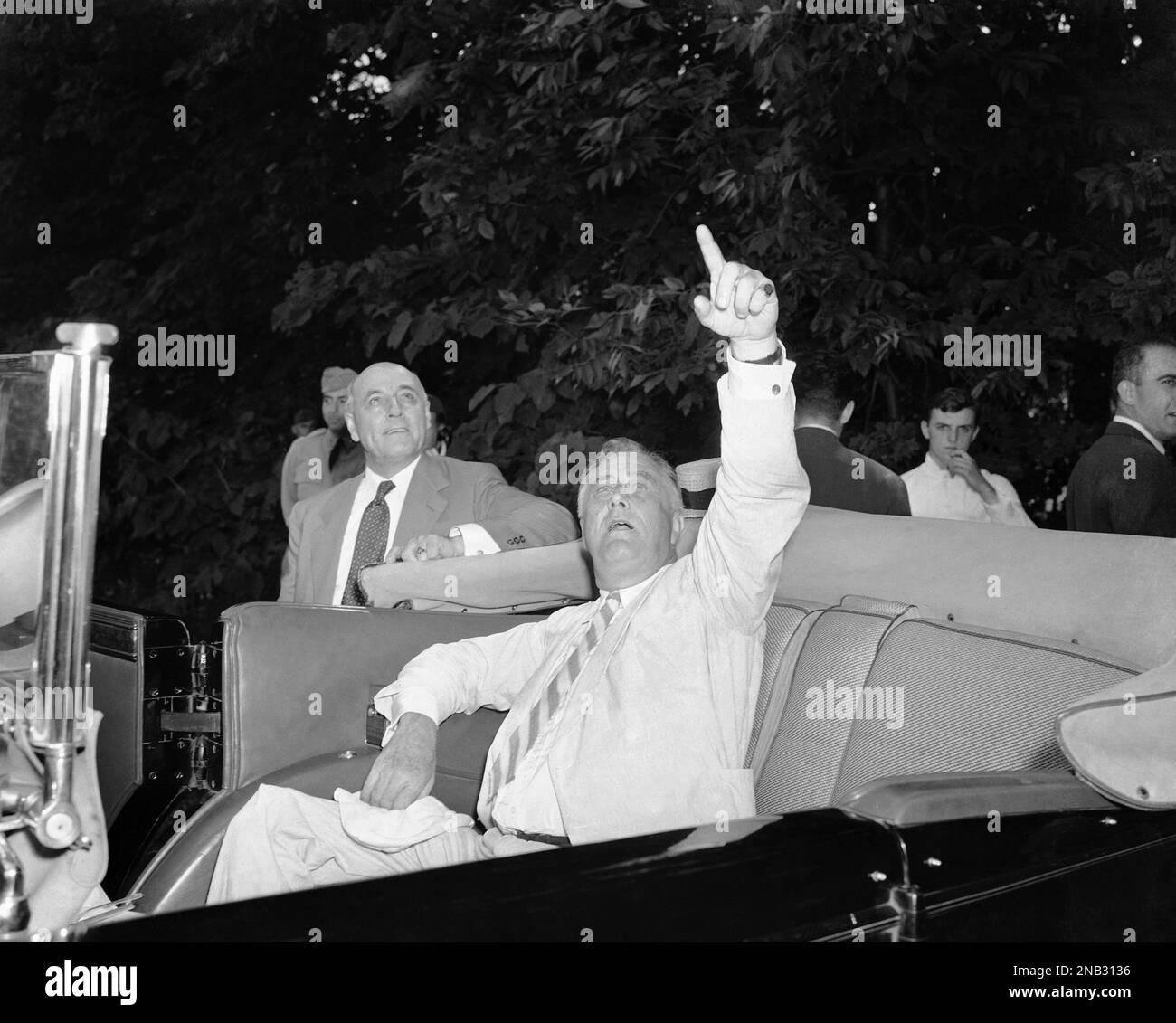 President Franklin D. Roosevelt paused at Potsdam, New York on August ...