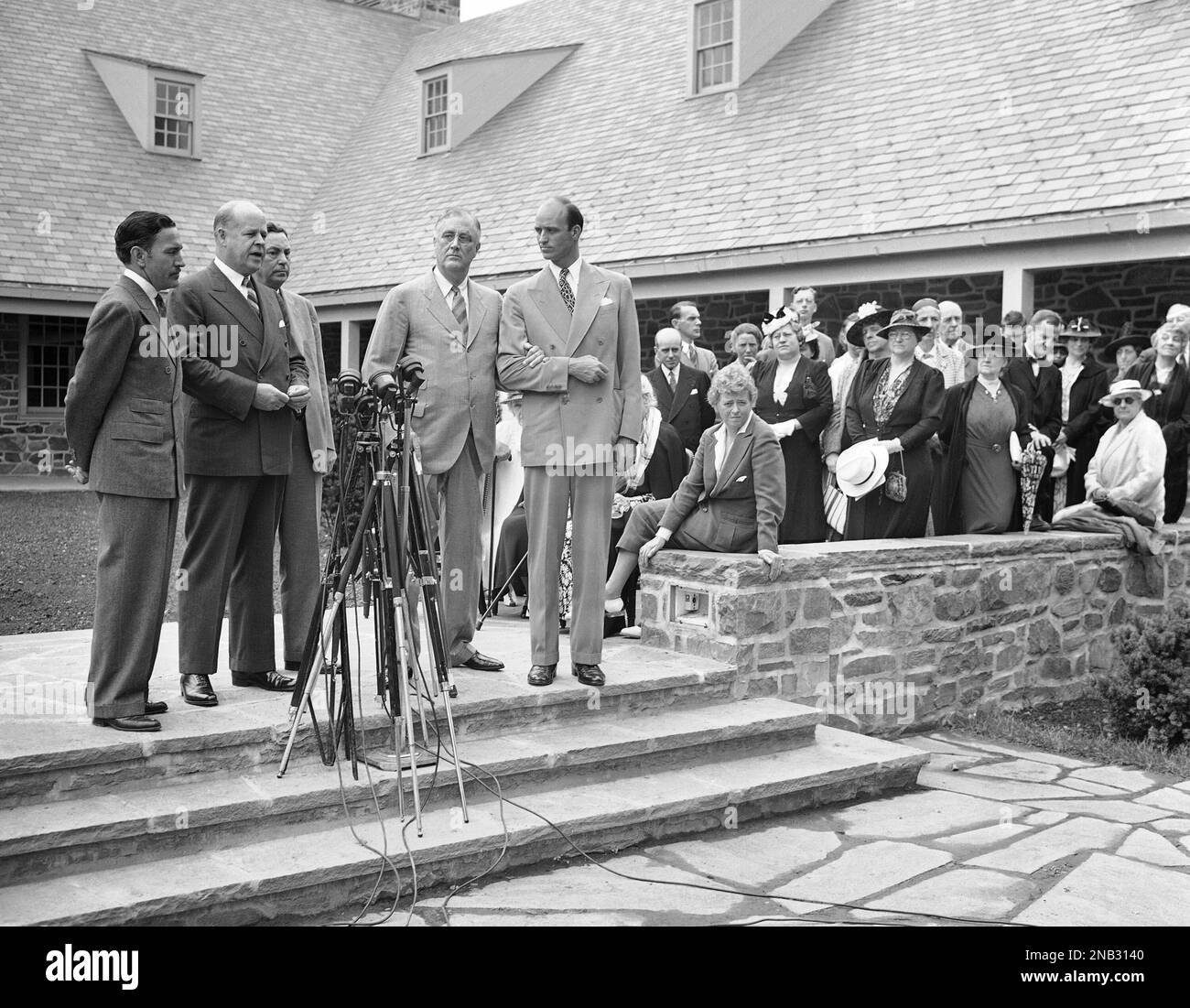 Left to right are John McShain, (builder), Louis Simon, (architect of ...