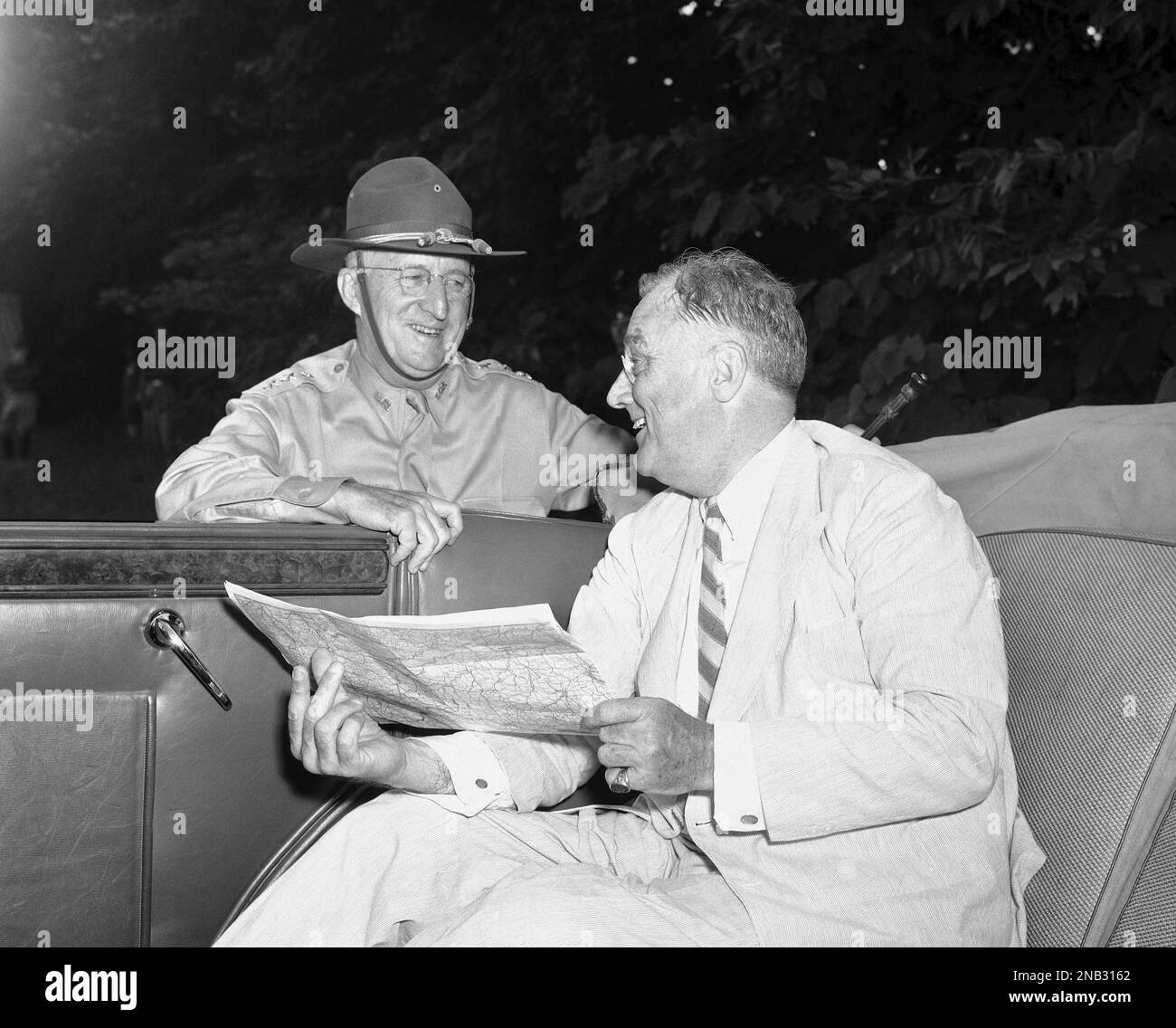 President Franklin D. Roosevelt, right, with Lt. Gen. Hugh A. Drum, in ...
