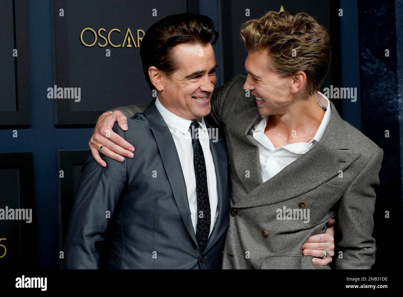 Colin Farrell, left, and Austin Butler arrive at the 95th Academy ...