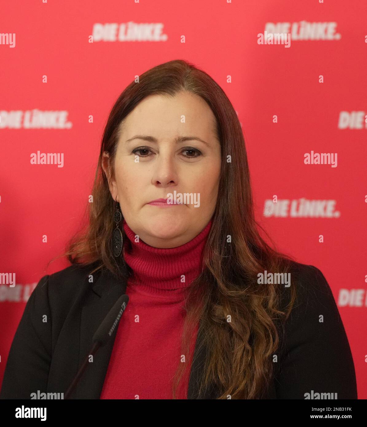Berlin, Germany. 13th Feb, 2023. Janina Wissler, federal chairwoman of ...