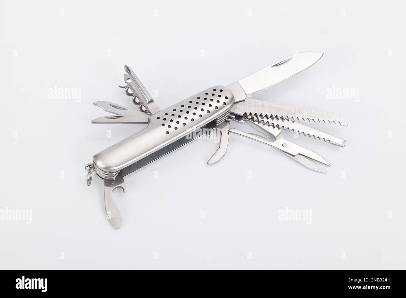Army knife multiple tool isolated on white background Stock Photo - Alamy
