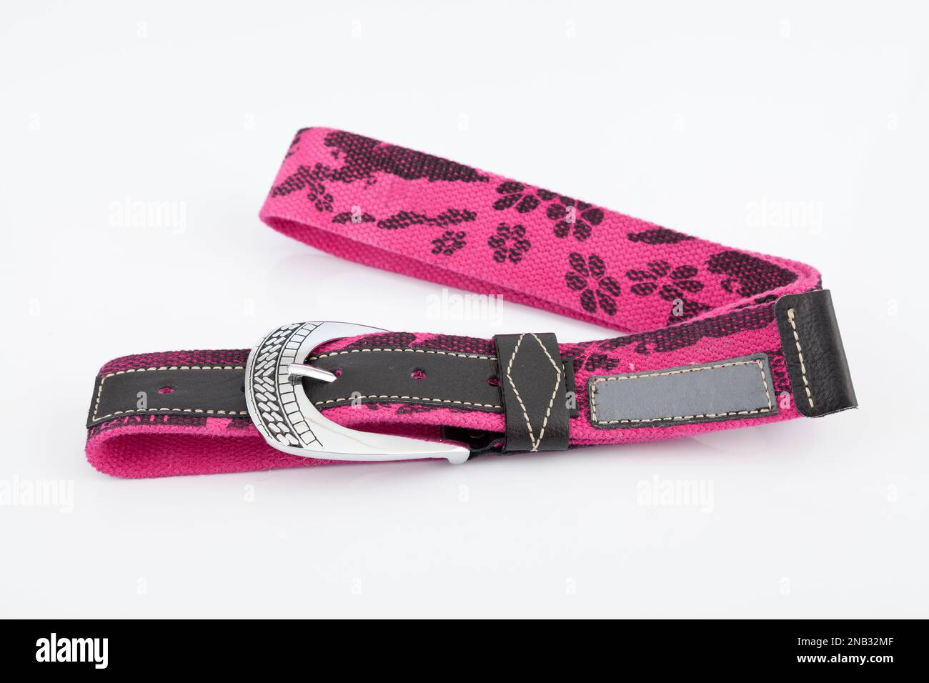Women pink belt on white background Stock Photo - Alamy