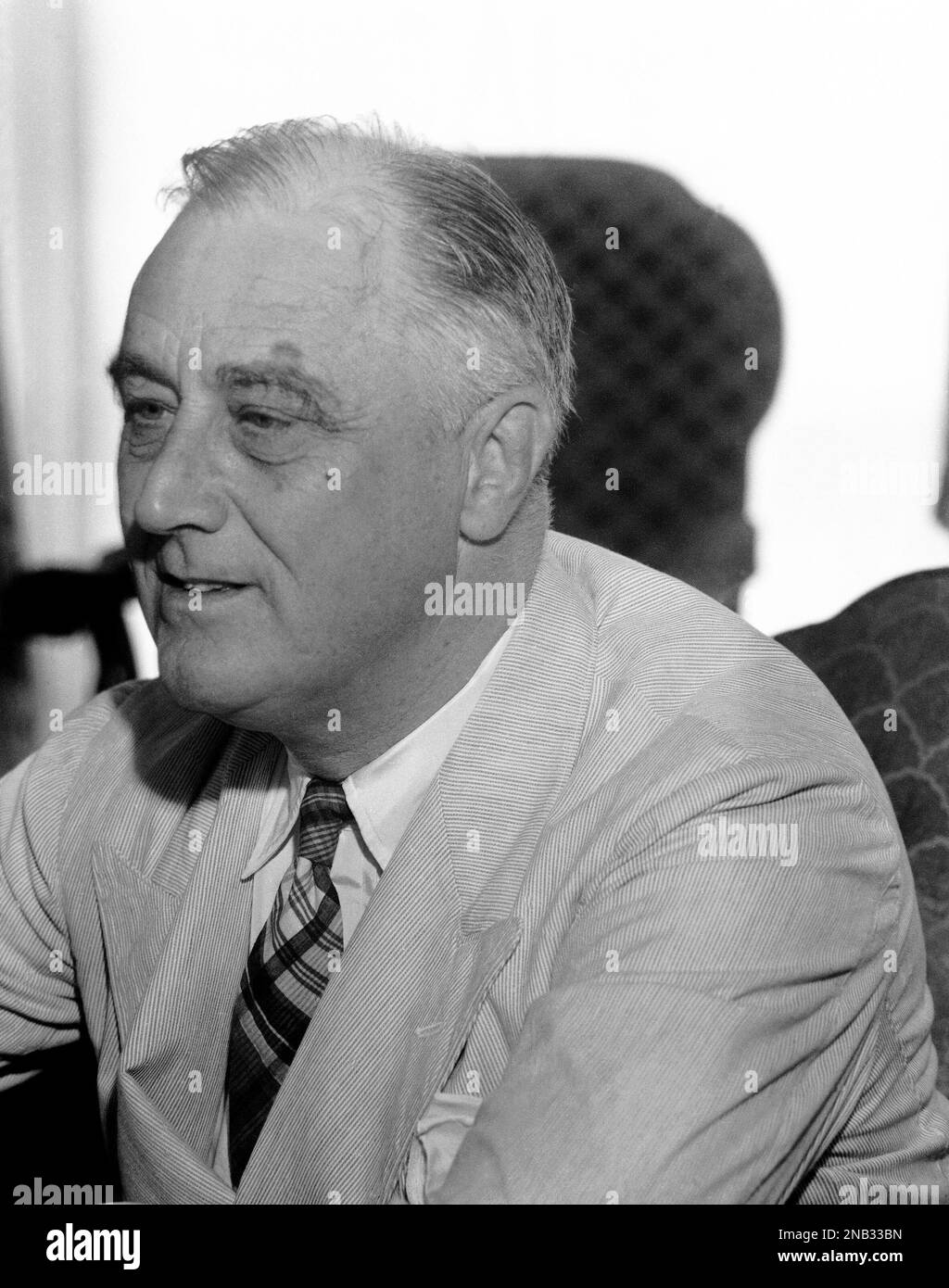 President Franklin D. Roosevelt at his study in the White House ...