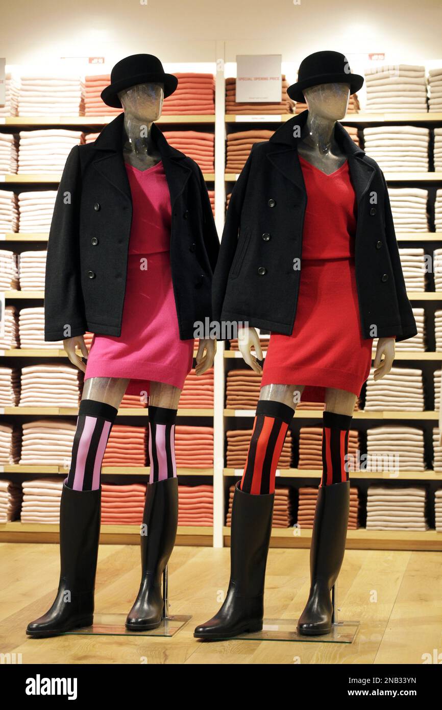 The mannequins are fashionably dressed at Uniqlo, Tuesday, Oct. 11 ...