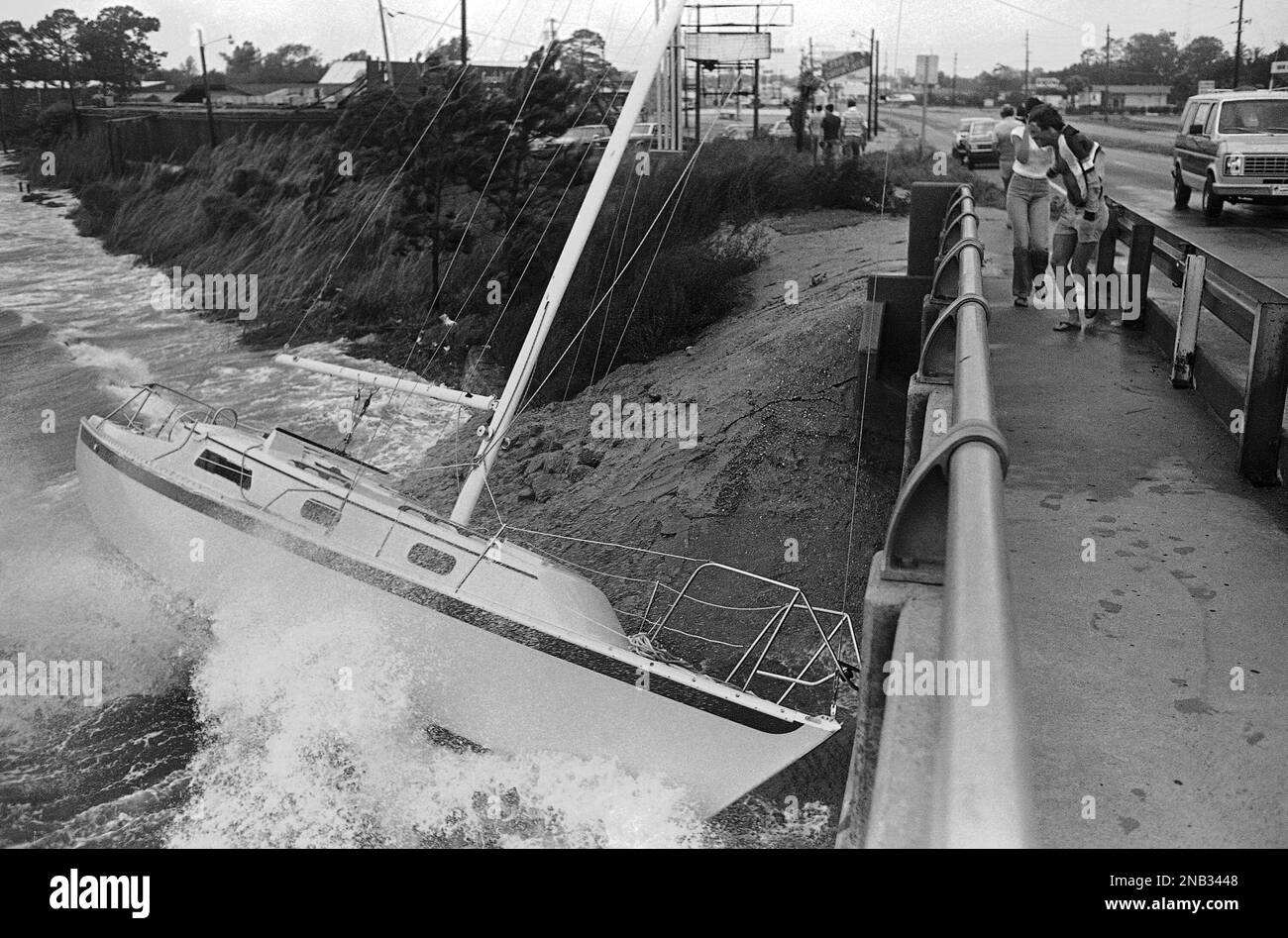 Another casualty of the wrath of Hurricane Elena was this sailboat that ...