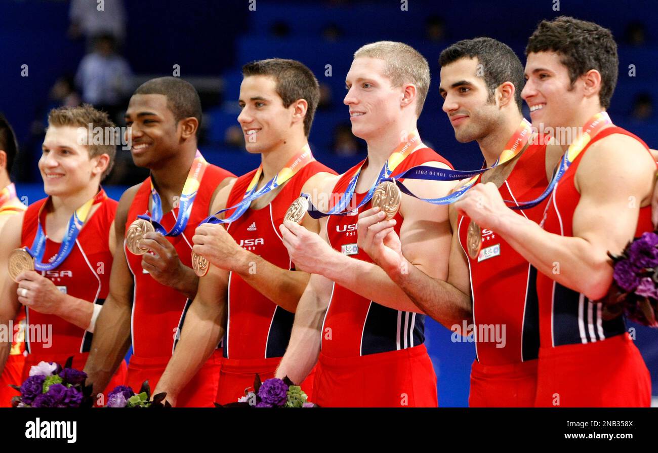 USA's gymnasts, from right, Alexander Naddour, Danell Leyva, Steven ...