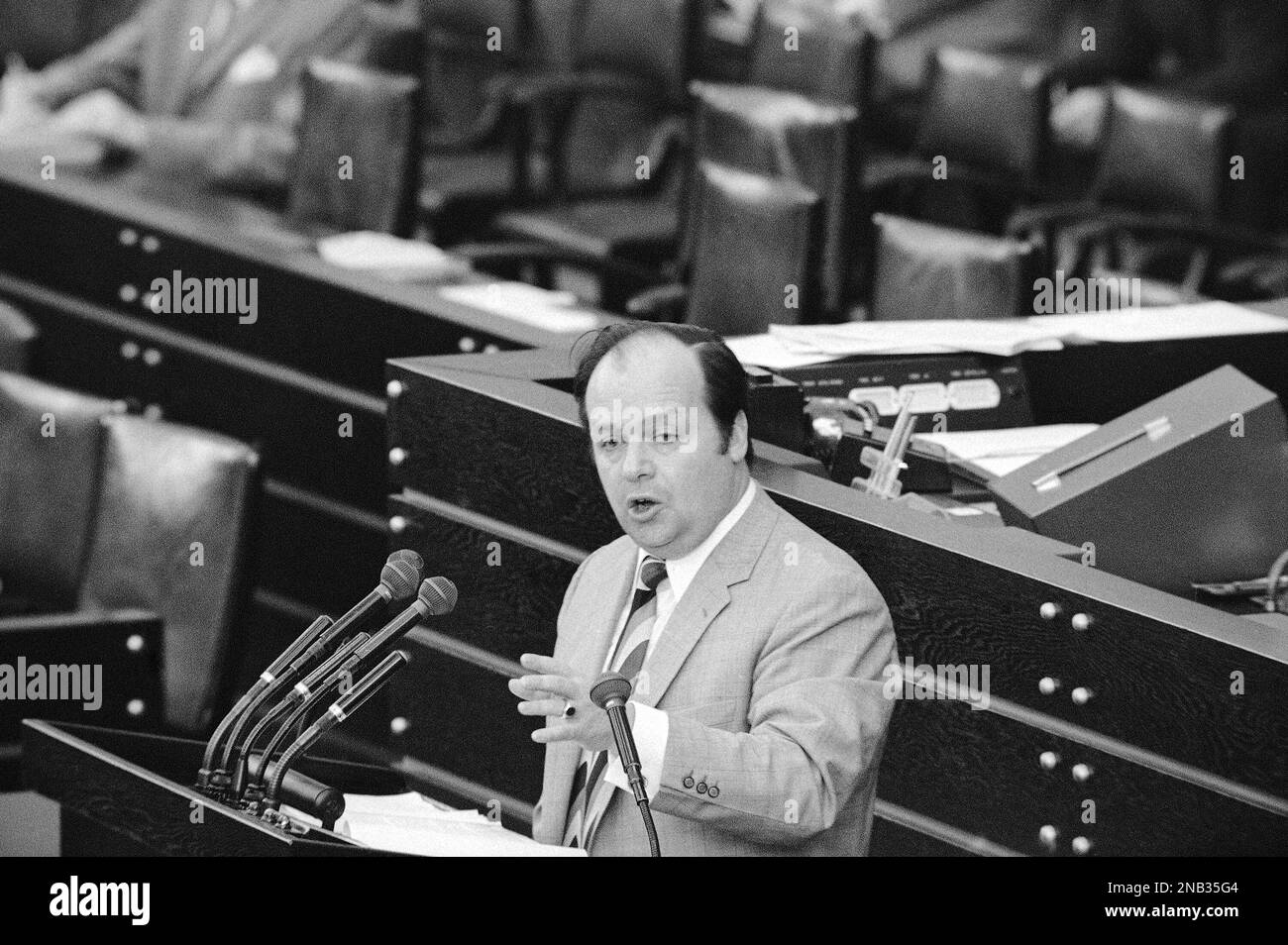 German social democrats member of parliament and defense expert, Karl Wienand gestures during ...
