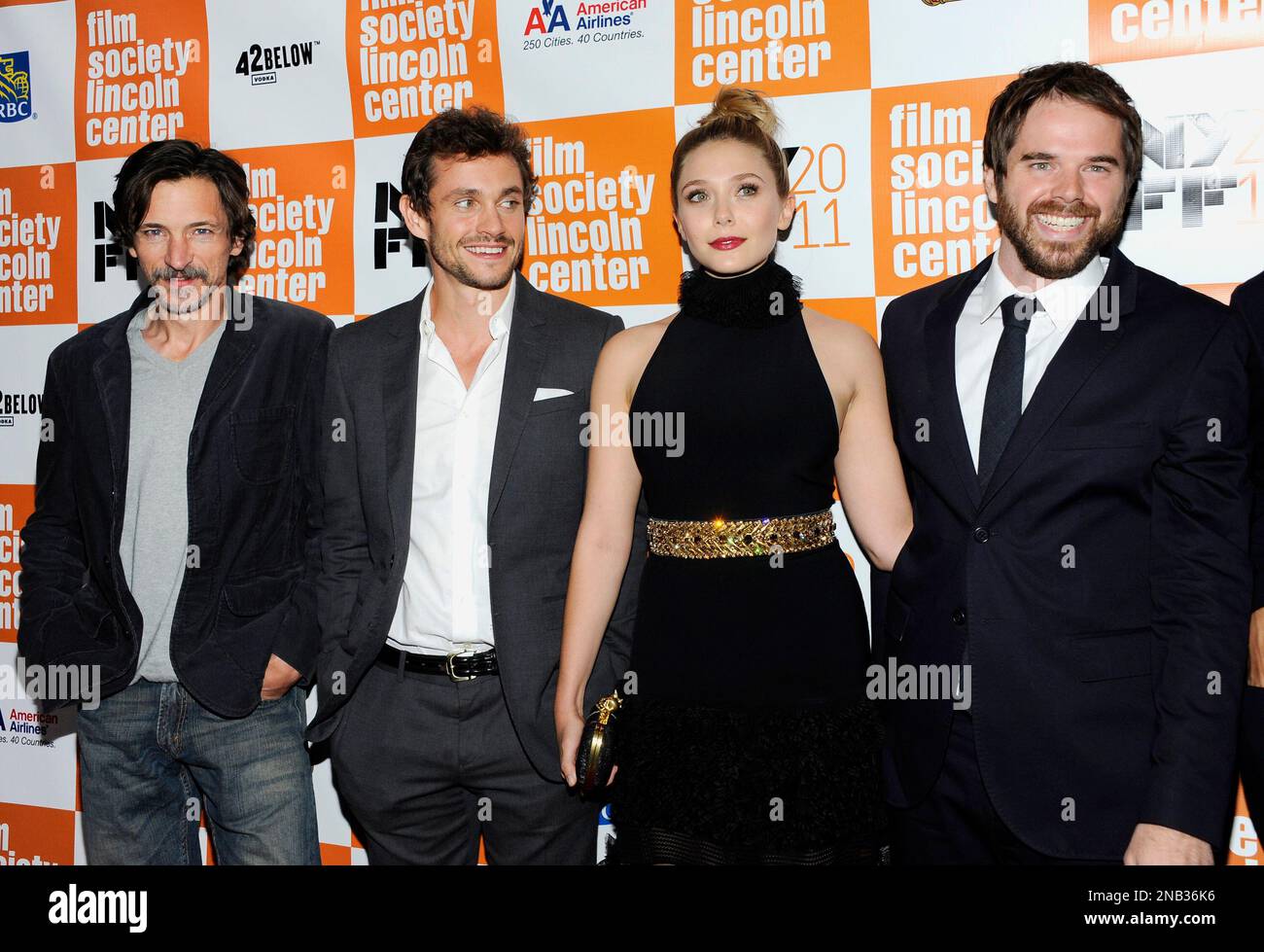 From left, actor John Hawkes, actor Hugh Dancy, actress Elizabeth Olsen ...