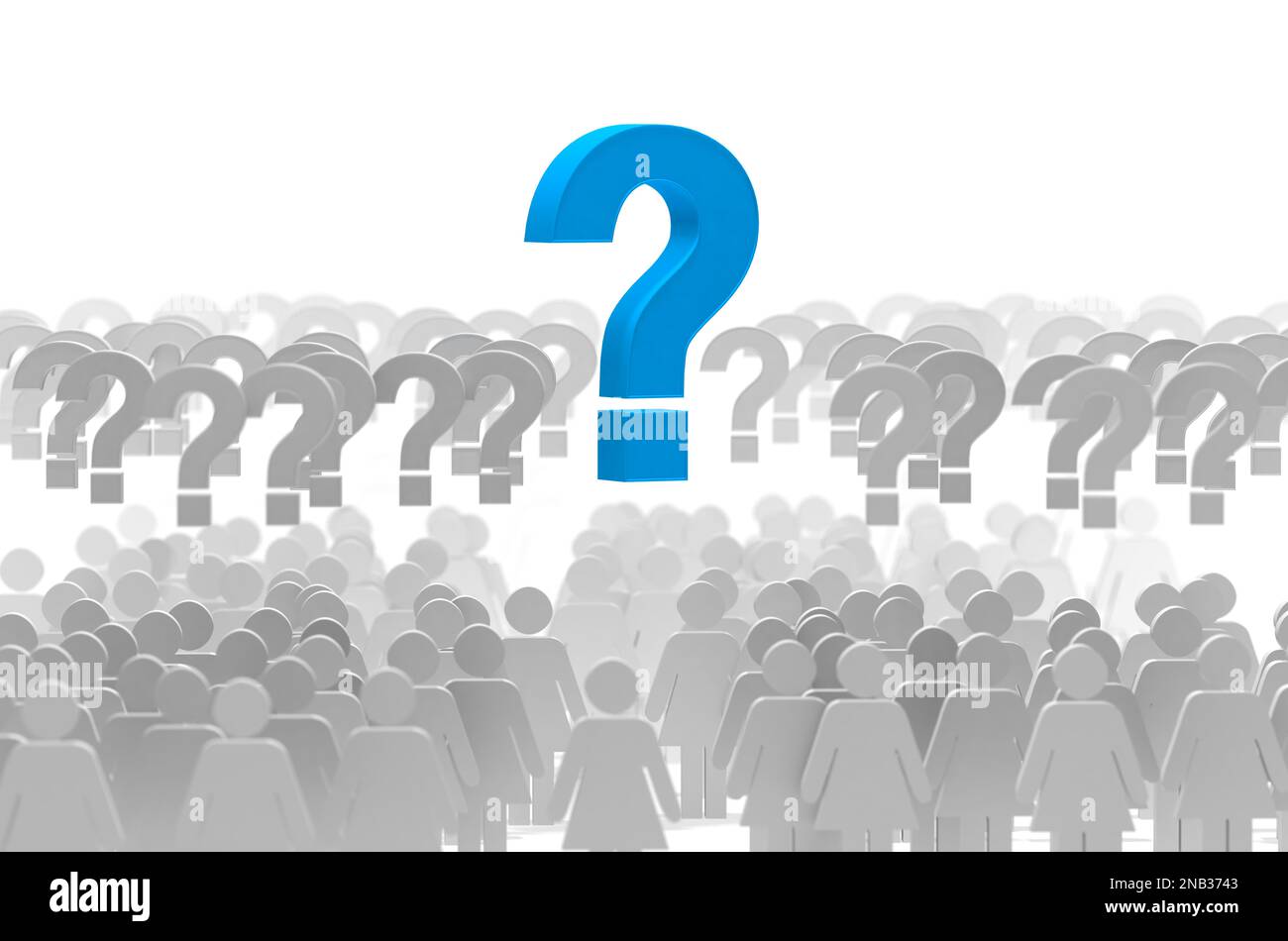 Question mark and woman icon shape.Problem and solution concept.3d ...