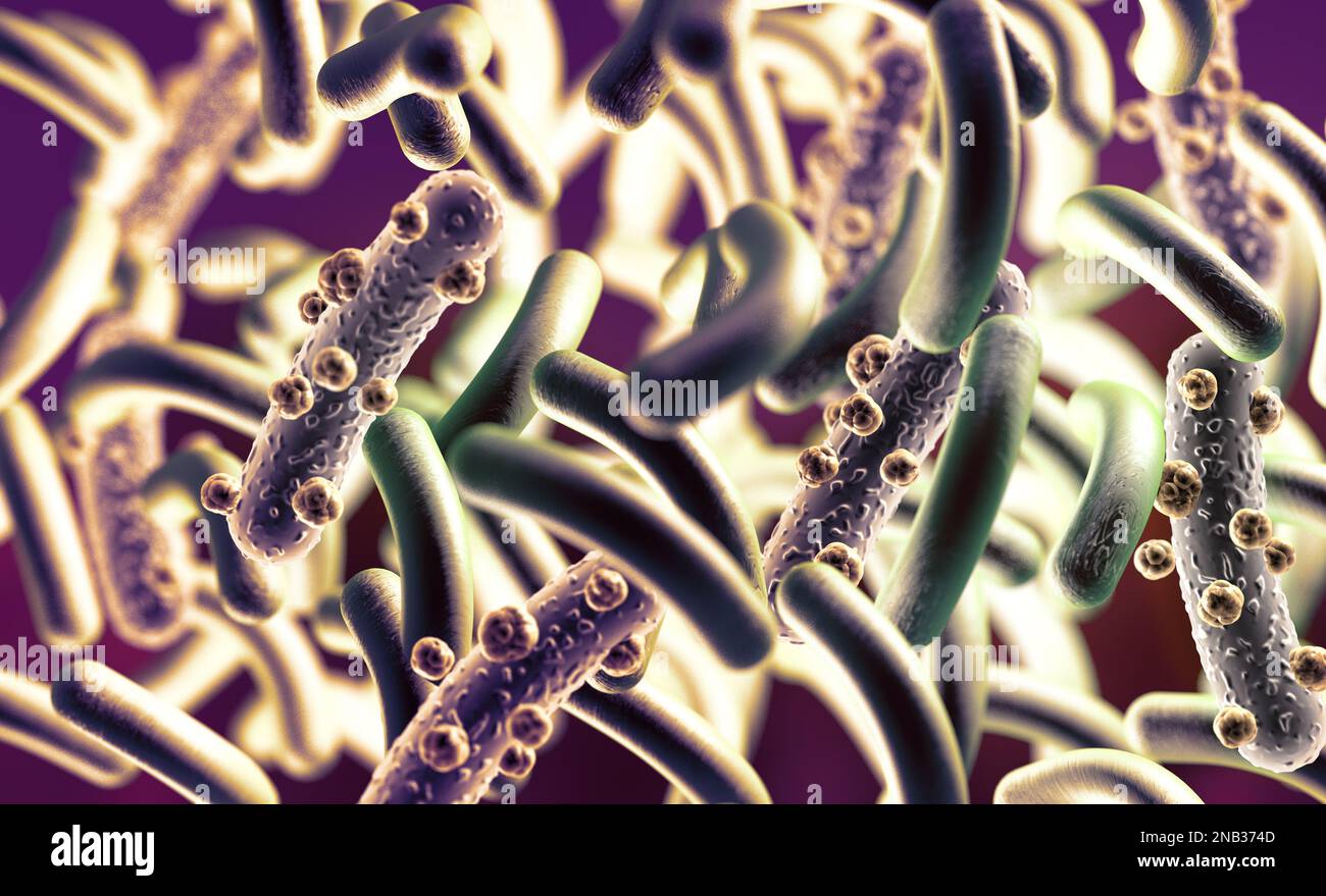 3d illustration of microscopic image of a virus or infectious cell ...