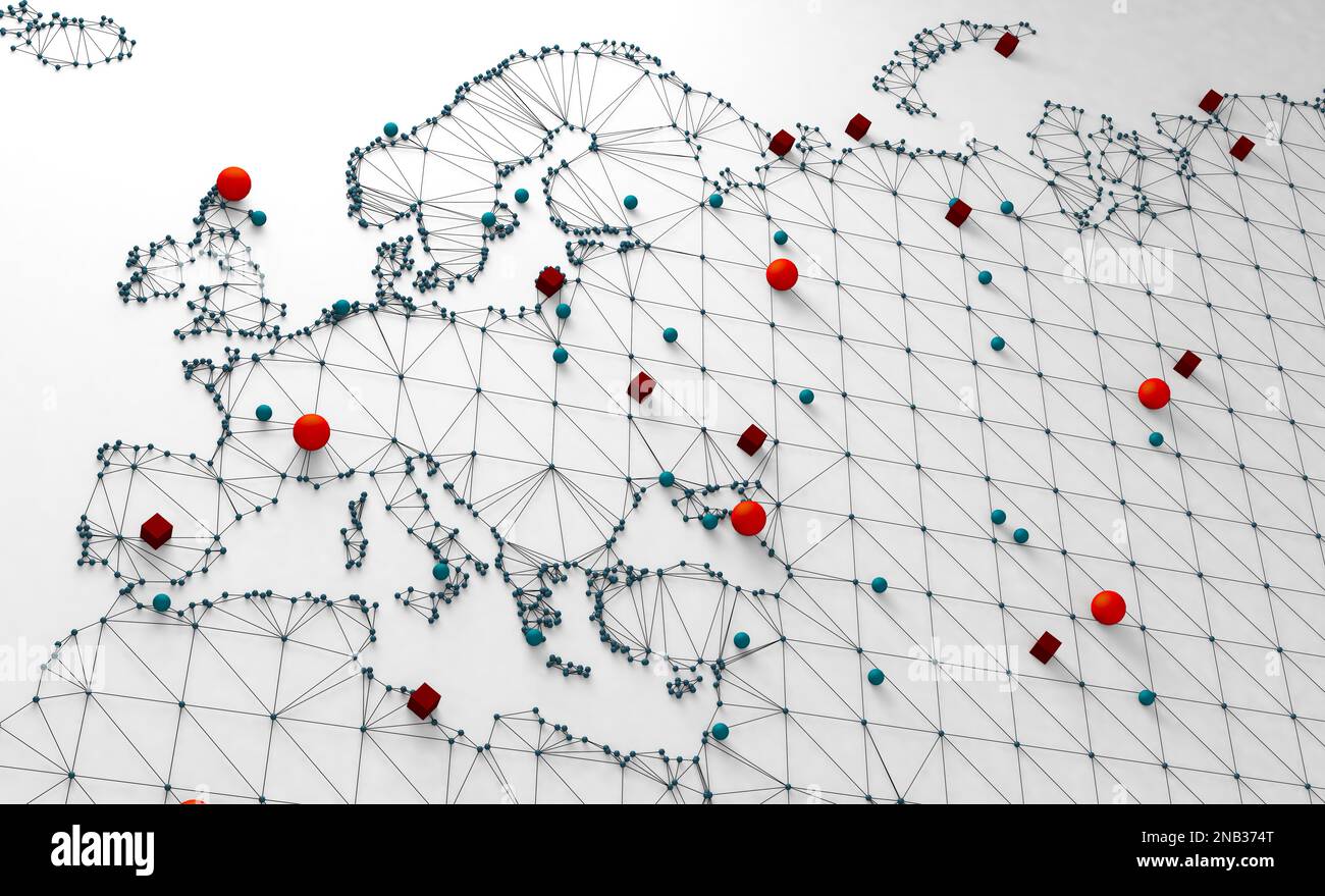 3d illustration and concept of international logistics of agreements ...
