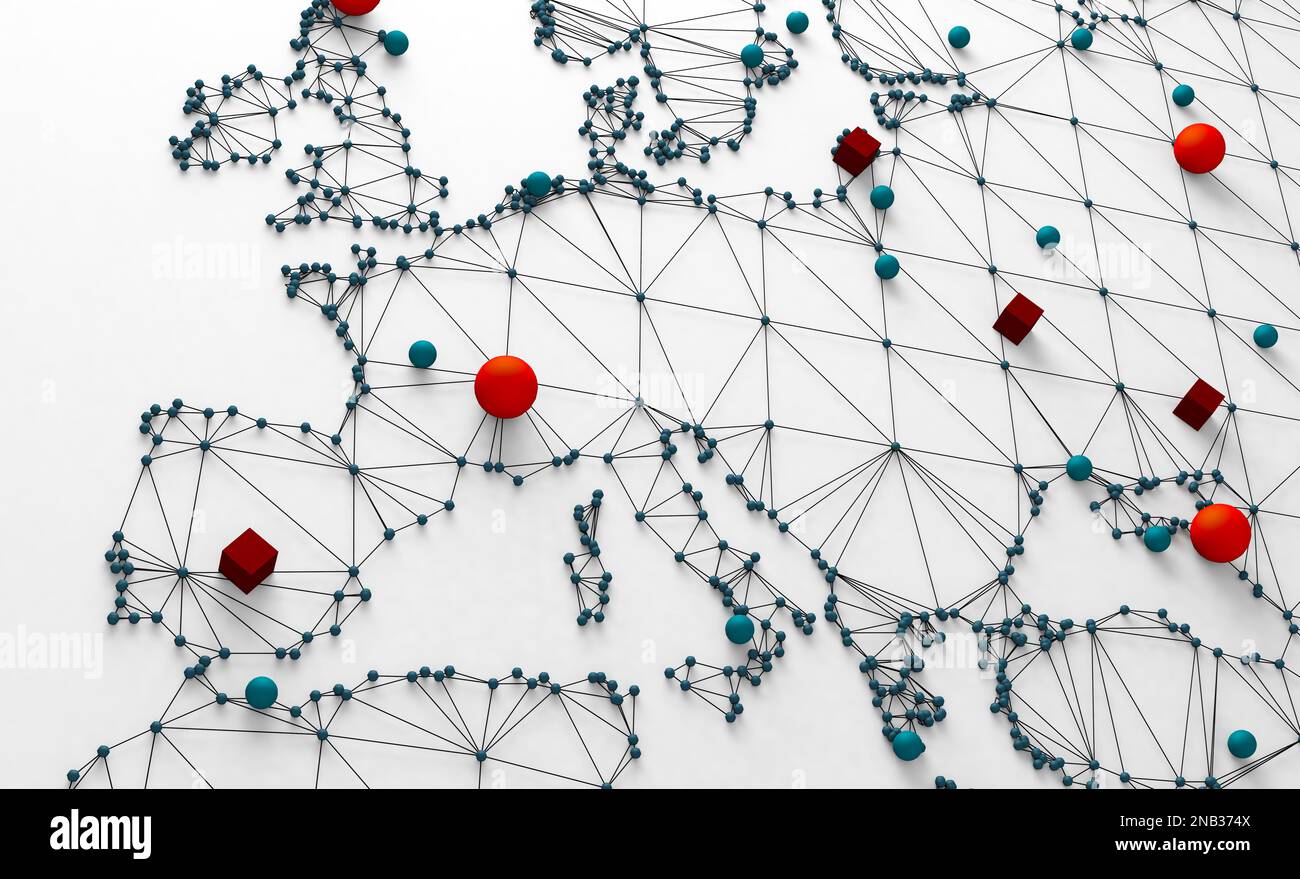 3d illustration and concept of international logistics of agreements ...