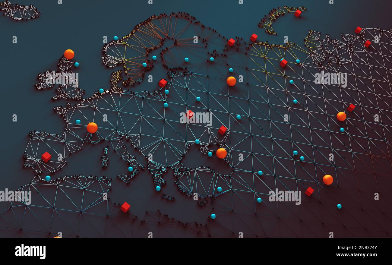 3d illustration and concept of international logistics of agreements ...