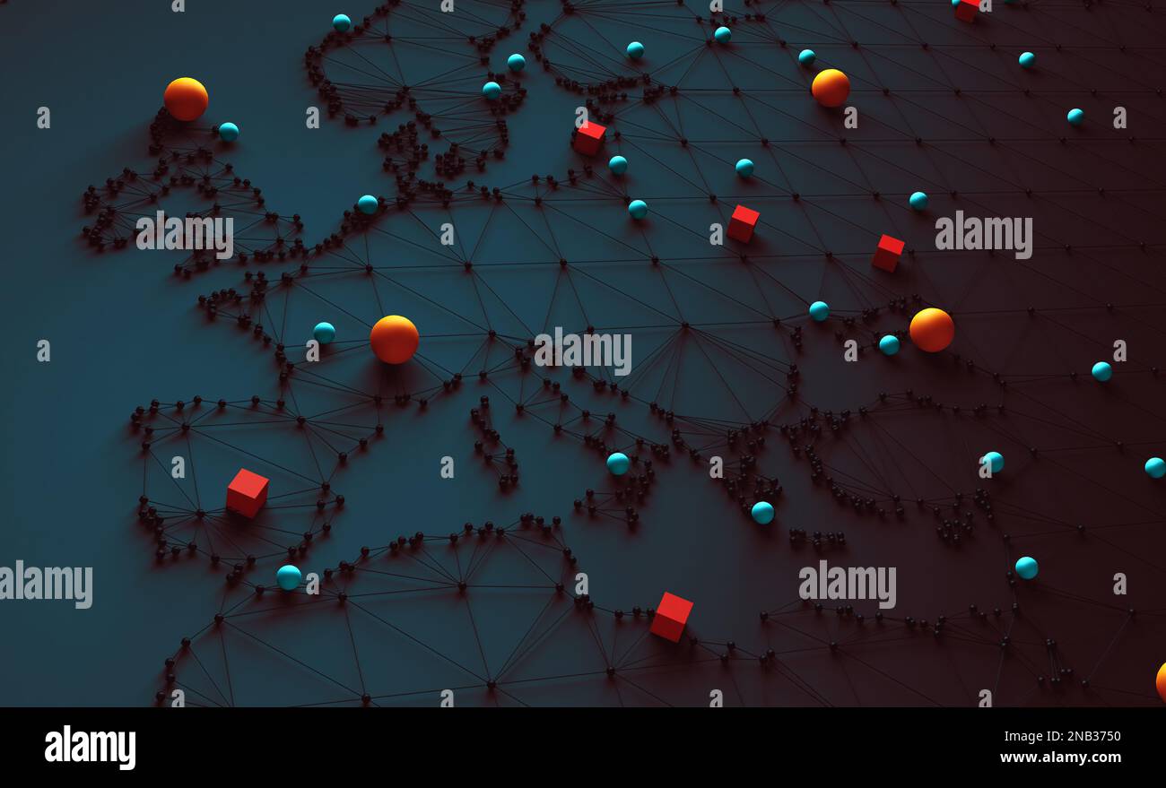 3d illustration and concept of international logistics of agreements ...