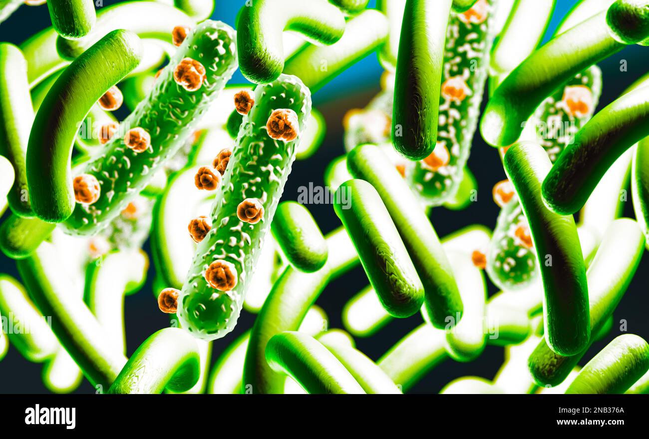 3d illustration of microscopic image of a virus or infectious cell ...