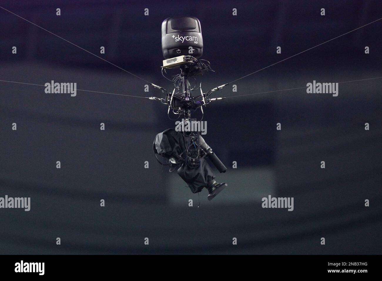 Skycam during an NFL football game between the Detroit Lions and the ...