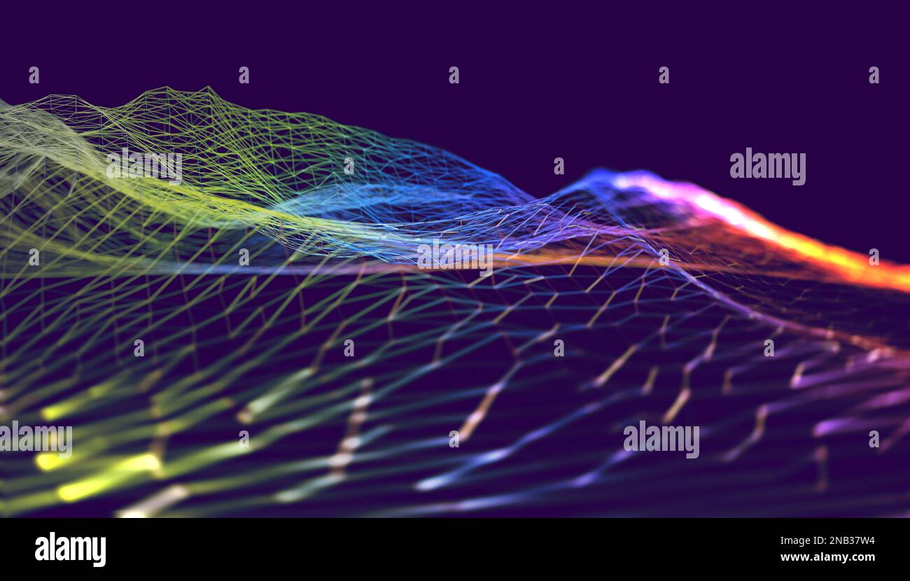Cloud computer and Global world network and telecommunication.Mesh or ...