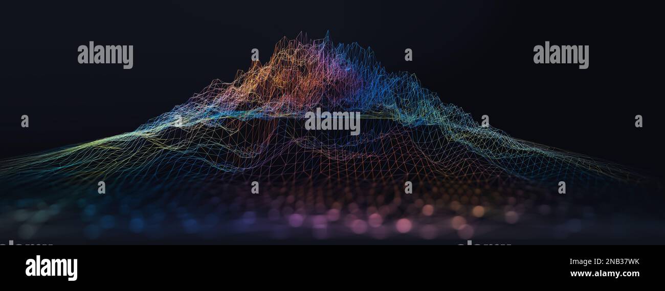Abstract background of technology and science.Mesh or net with lines ...