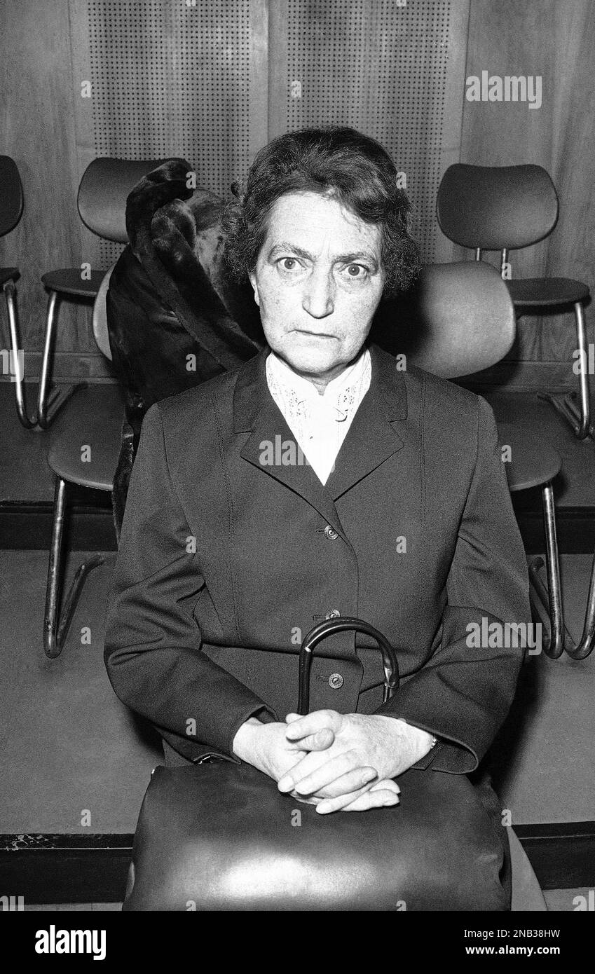 Gertrud Slottke, 64, former aid of SS-Mayor Wilhelm Zoepf, sitting in ...