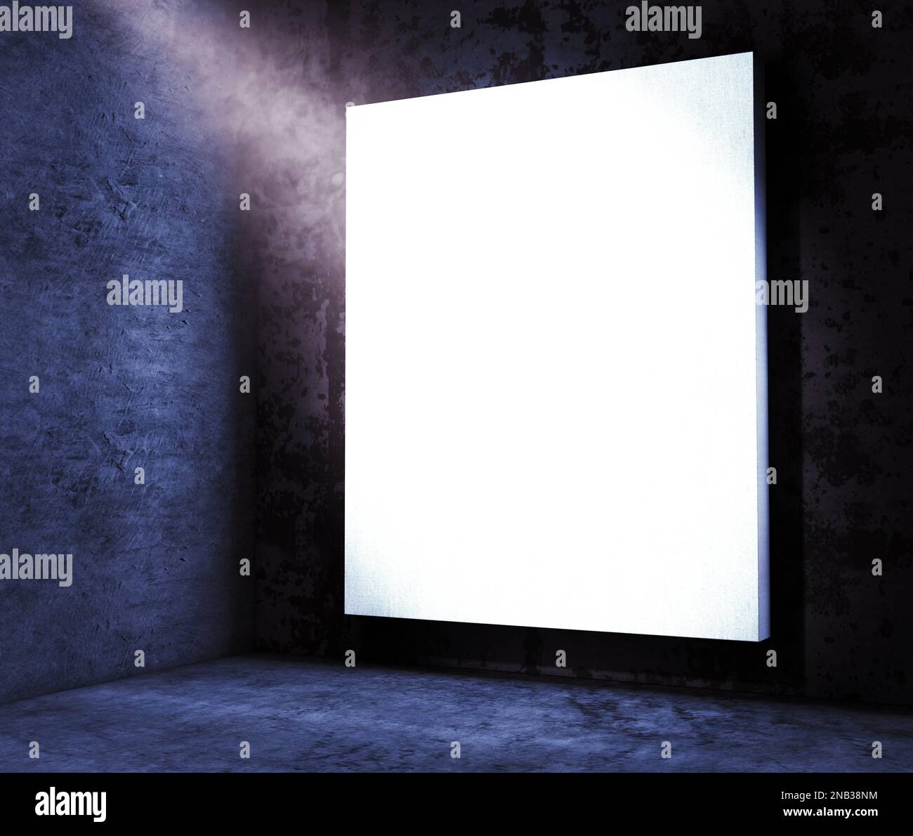Poster background in the dark of night illuminated by spotlight for ...