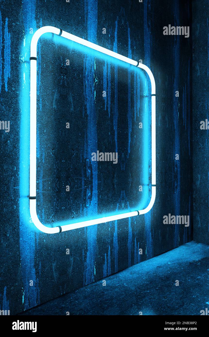 Stylish and modern neon background.Bright rectangle color on dark ...