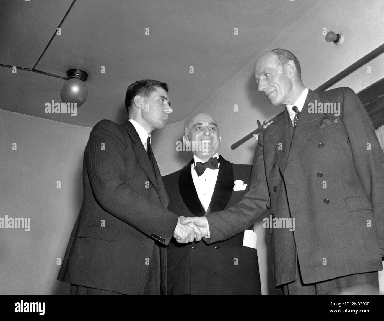 Andrei Gromyko, left, Russian charge d'affaires in the U.S., shaking ...
