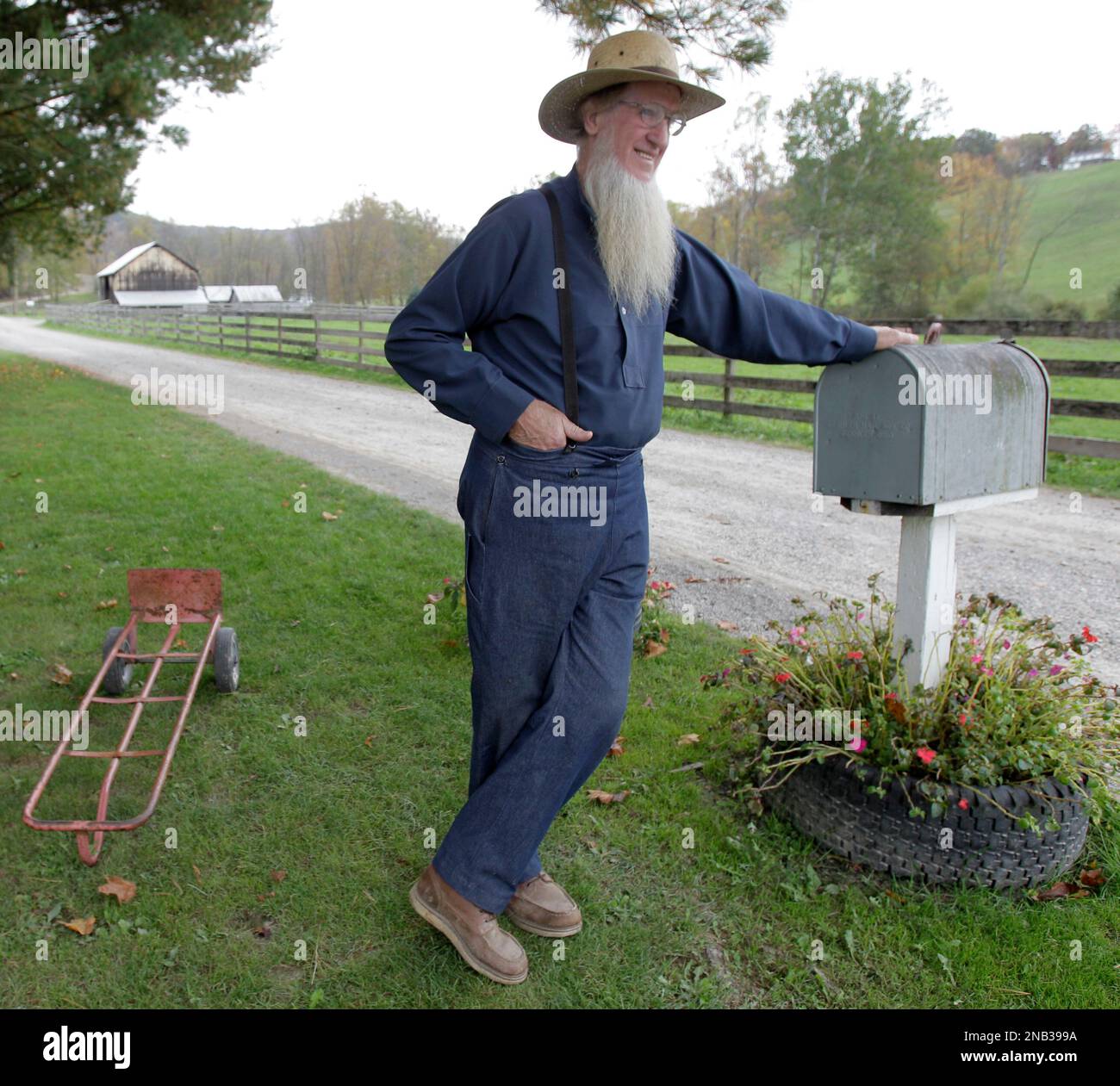 Sam Mullet stands by the mailbox of his Bergholz, Ohio home on Monday ...