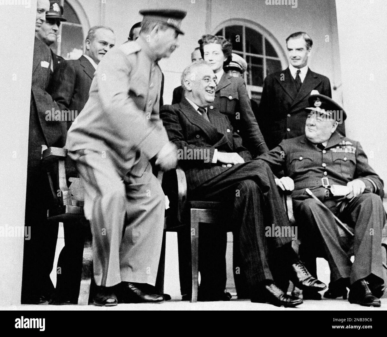 Premier Joseph Stalin resumes his seat with President Franklin D ...