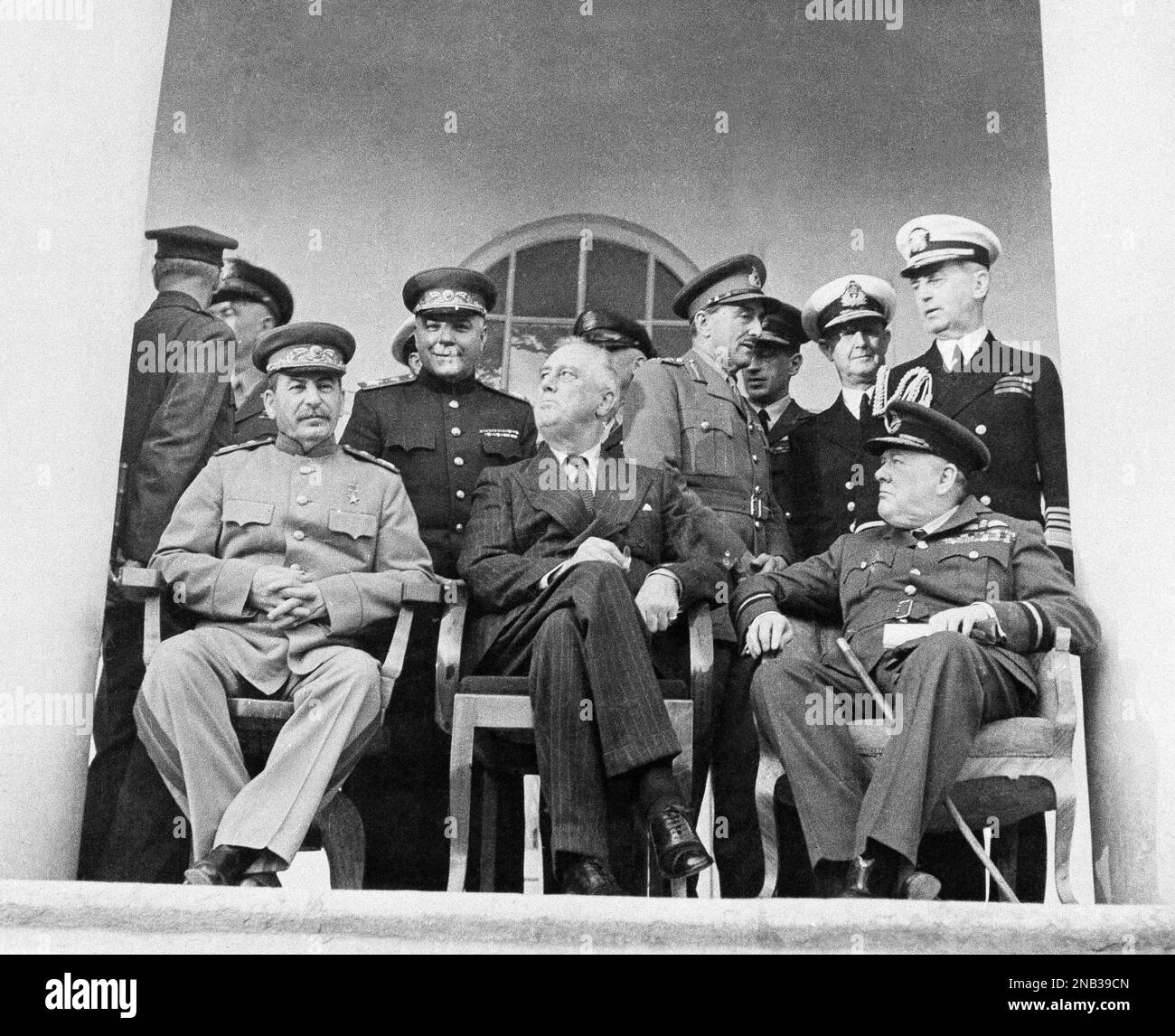 From left to right are Premier Joseph Stalin, President Franklin D ...