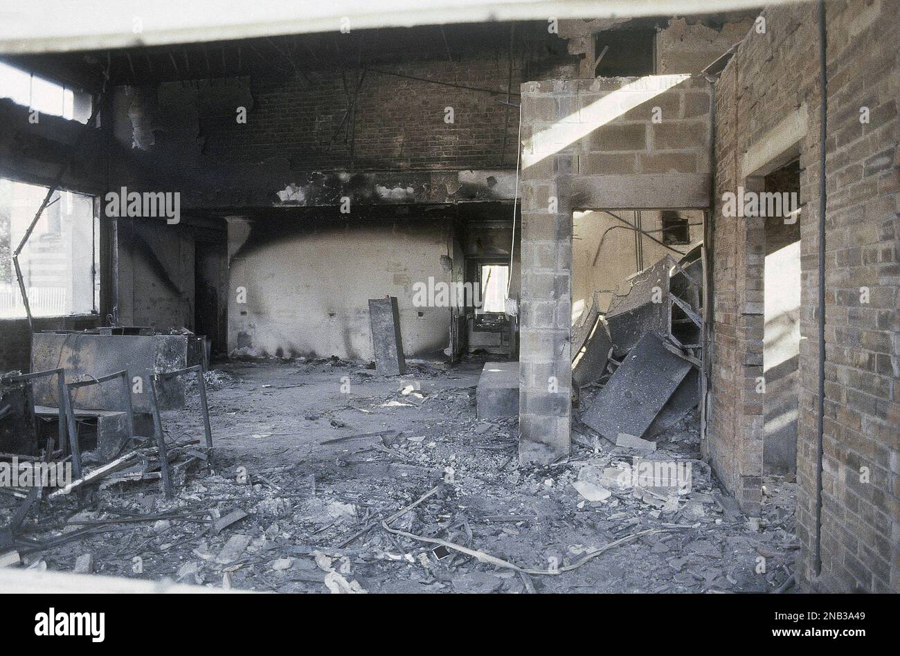 Looted shop and office premises in the Toxteth District of Liverpool ...