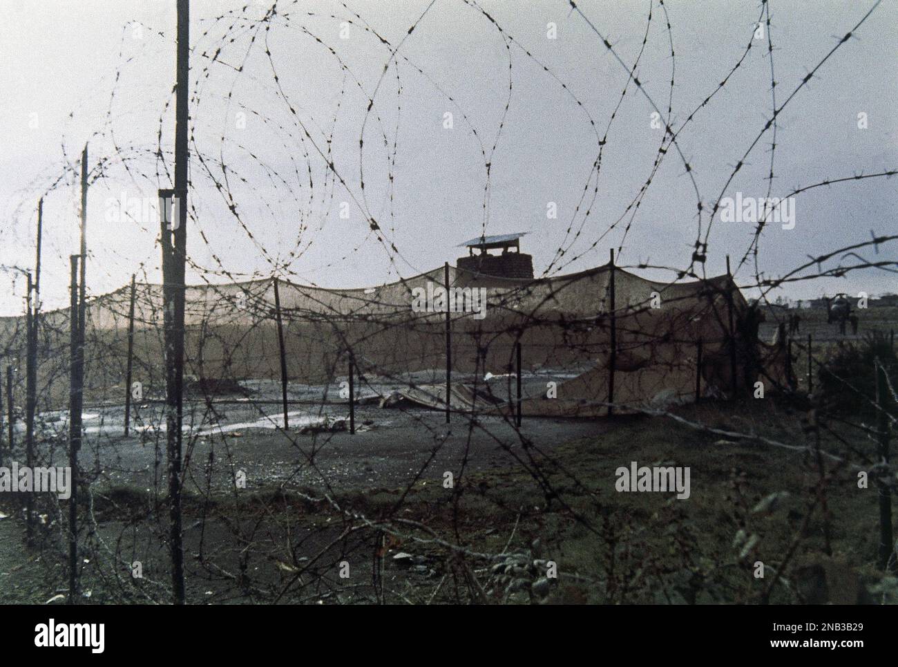 A view of Long Kesh internment camp, also known as Maze Prison, where ...