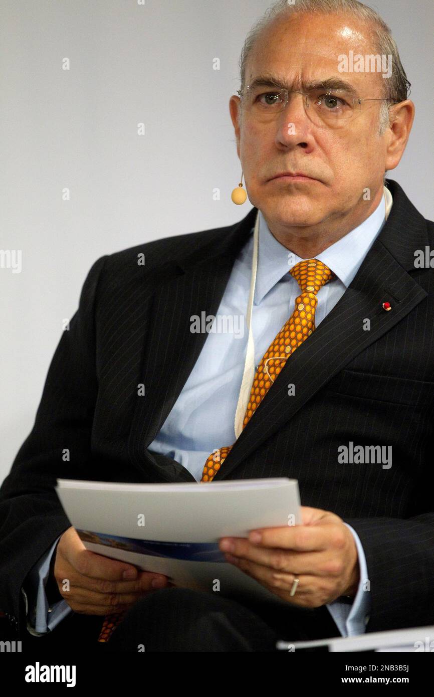 Secretary-General of the OECD Angel Gurria attends the first panel ...