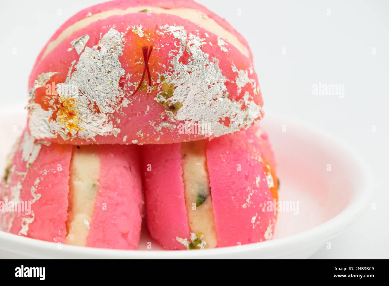 Bengali Mithai Pink Rose Malai Sandwich Also Called Cream Sandwich ...