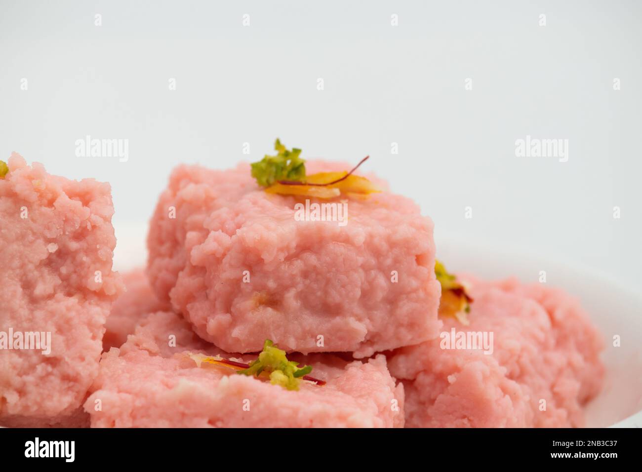 Indian Mithai Rose Kalakand Also Called Pink Gulabi Milk cake Is Milk ...