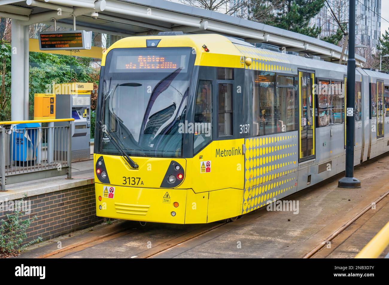 MANCHESTER, UK, 11TH FEBRUARY 2023: Manchester Metrolink tram at Media ...