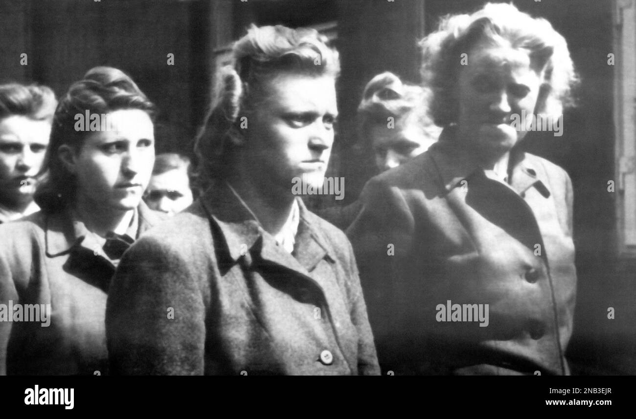 Some of the German S.S. women guards at the Belsen concentration camp ...