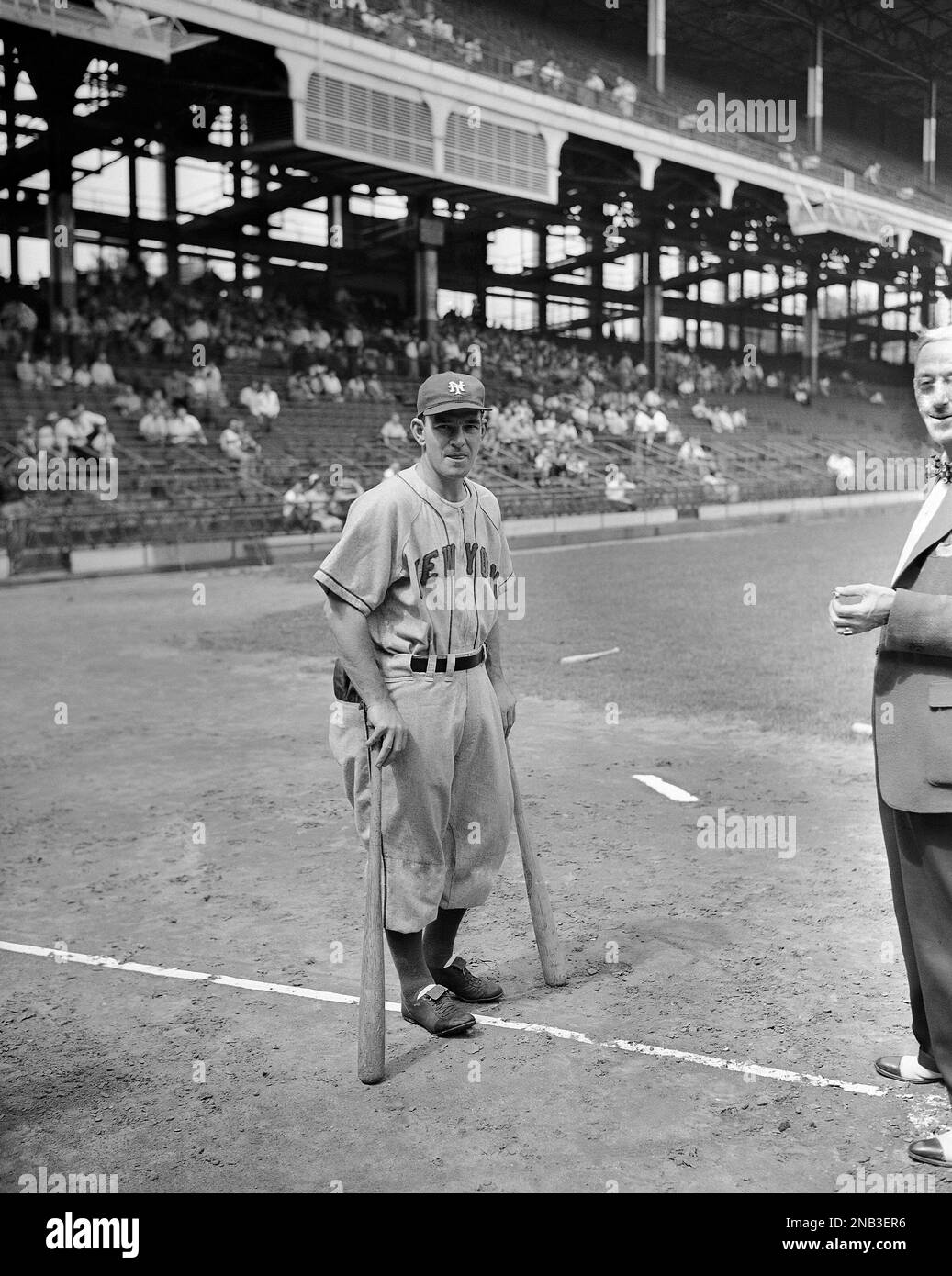 New York Giant Mel Ott at Ebbetts Field, Brooklyn, New York on Sept. 2 ...