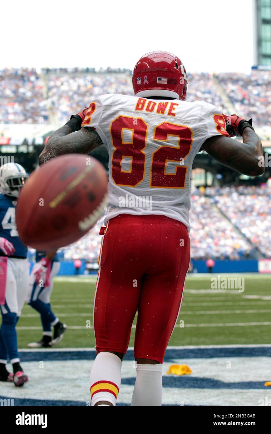 Kansas City Chiefs wide receiver Dwayne Bowe after scoring a touchdown against the Indianapolis ...